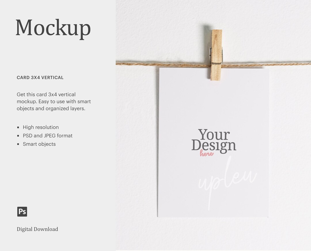 3x4 Card Mockup, Thank You Card Mockup, Note Card Mockup, Table Numbers ...