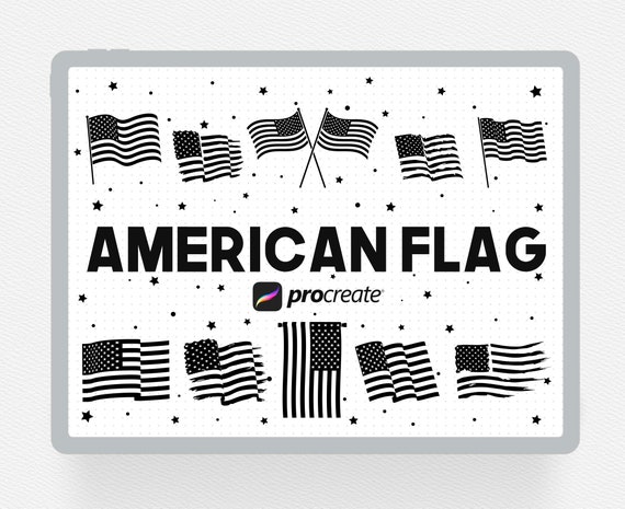 20 Flags Stamps Brushes Procreate Flag Stamps US Flag | Etsy