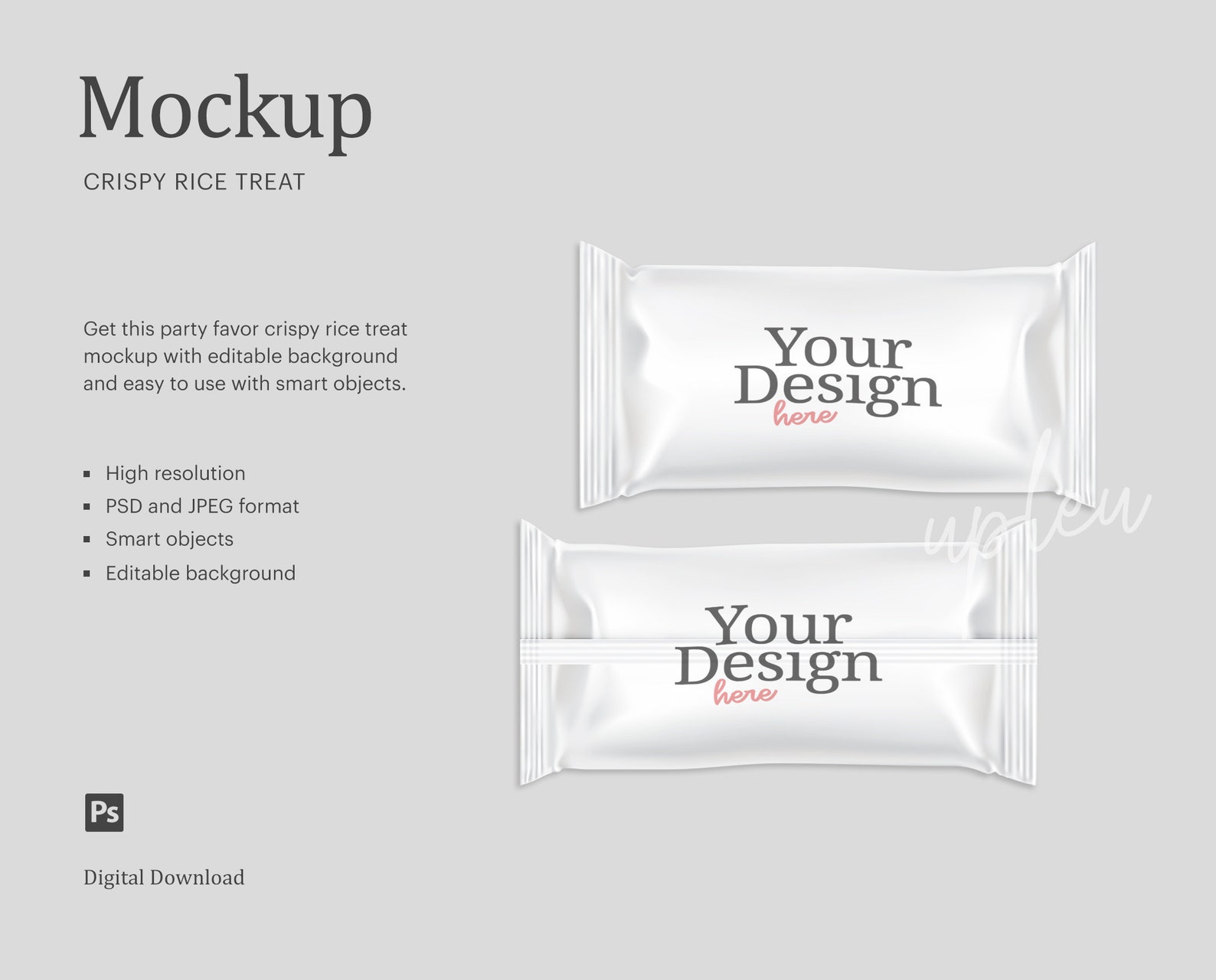 Party Favor Rice Treat Mockup Crispy Rice Wrapper Mockup - Etsy