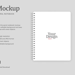 Large Spiral Bound Notebook Mockup, Sublimation Spiral Bound Notebook ...