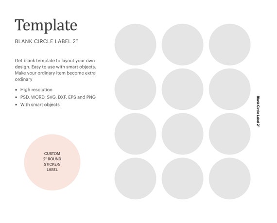 2 Blank Circle Label Template Circle Collage Sheet - Etsy UK