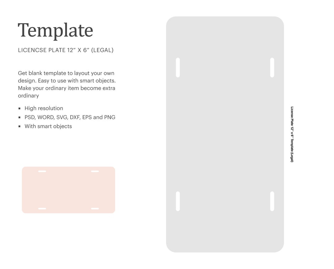 Car License Plate 12" X 6" Blank Template, Car Licence Plate Blank ...