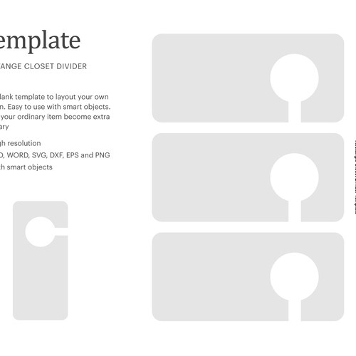 Rectangle Closet Divider Blank Template Clothes Divider Blank | Etsy