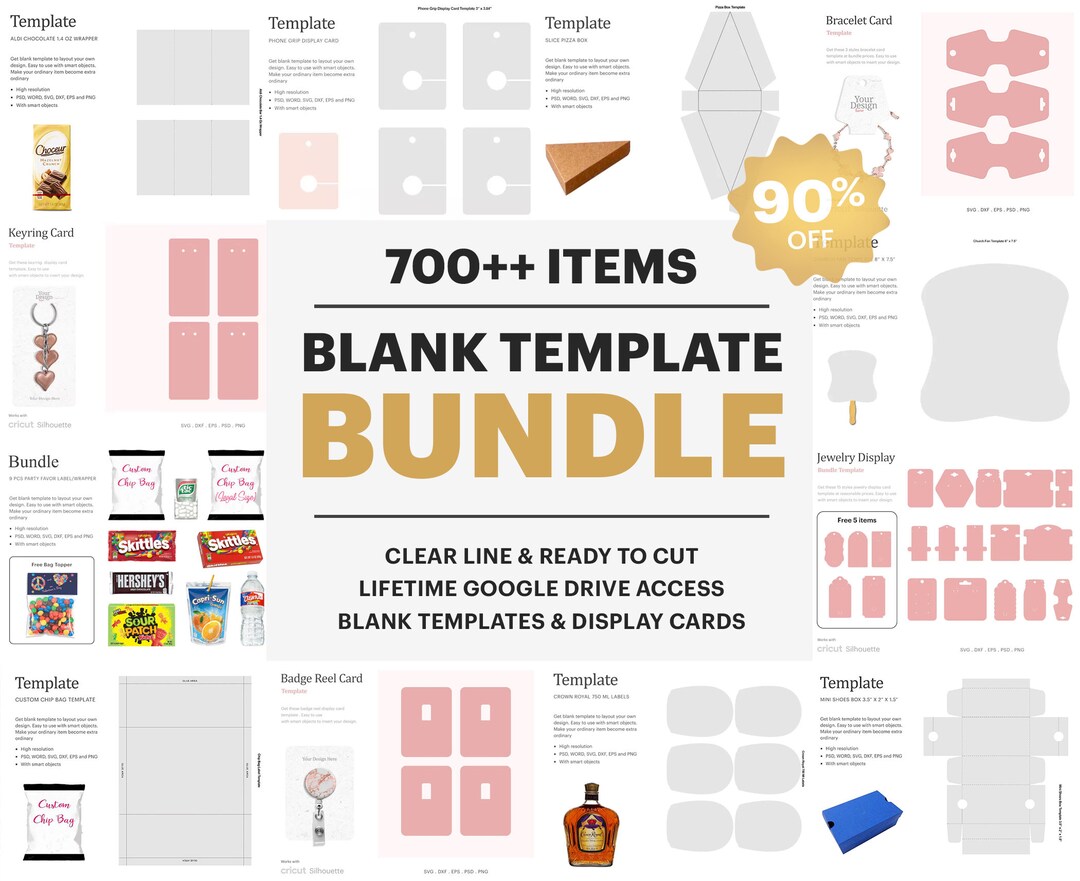 Blank Template & Display Card Wholeshop Bundle, Party Favor Templates ...