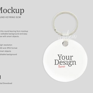 Keychain Mock Up, Round Keyring Mock Up, Round Keychain Mock Up, Bag ...