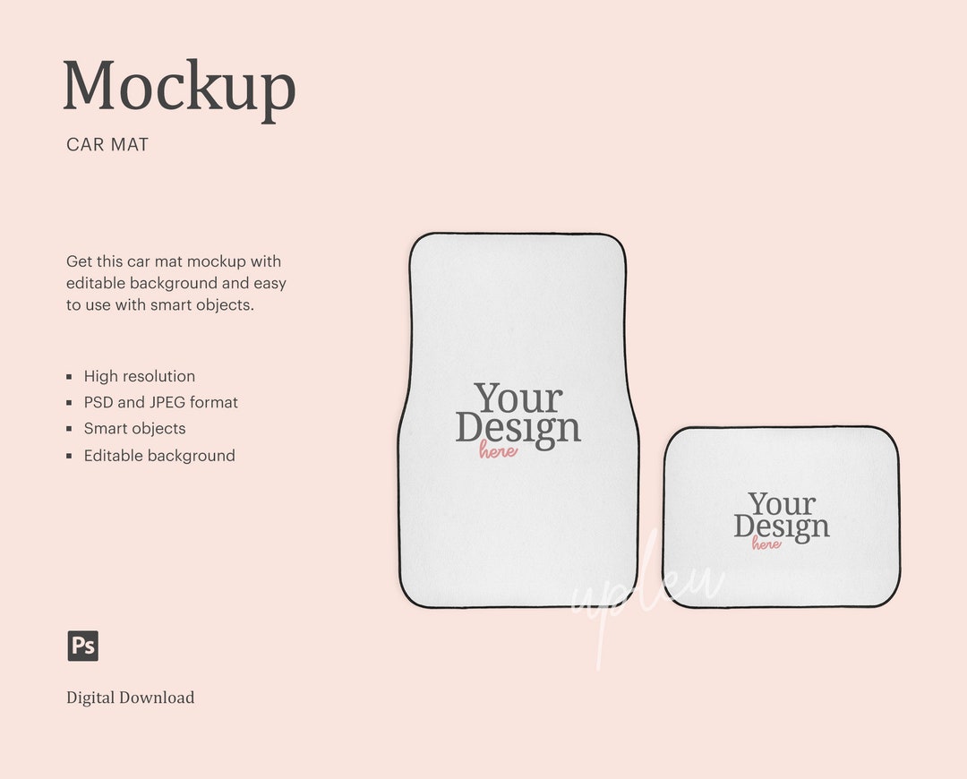 Car Mat Mock Up, Vehicle Mat Mockup, Sublimation Car Mat Mockup ...
