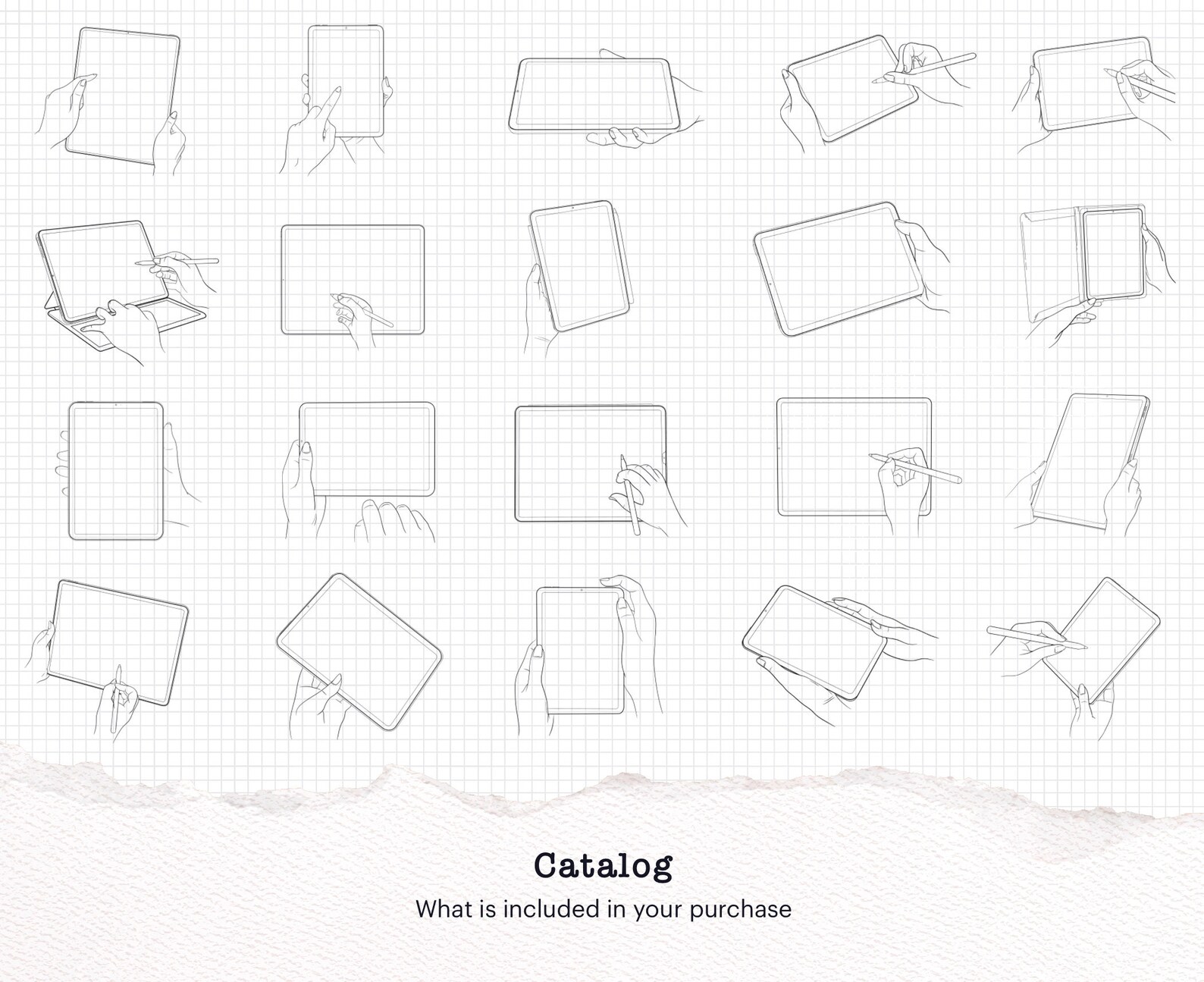 30 Procreate Hands Holding Ipad Stamps Hand Pose Brushes - Etsy