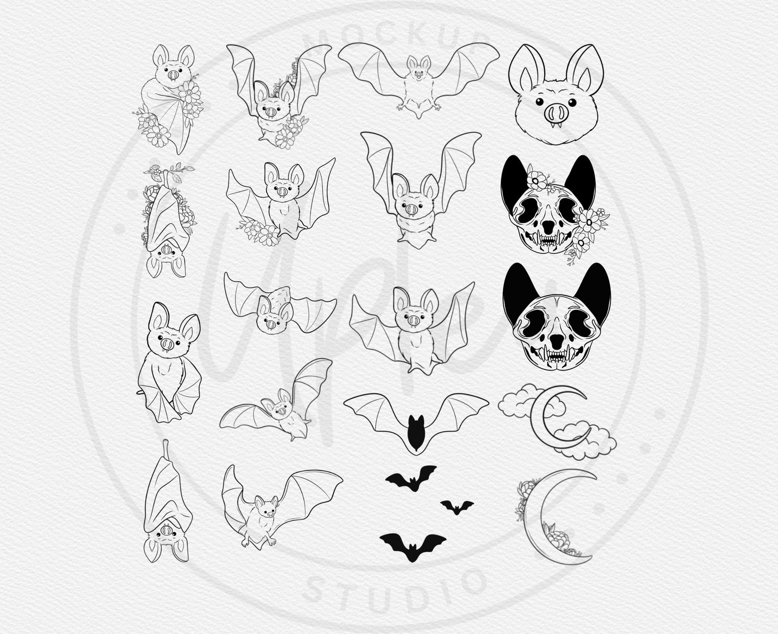 Procreate Stamp, 20 Bat Procreate Stamps, Stamp Digital for Ipad ...