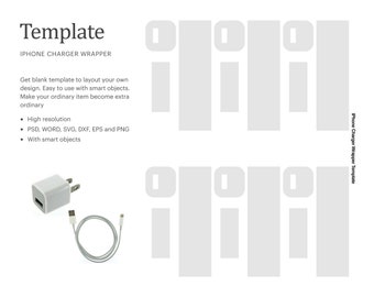 Iphone Charger Blank Wrapper Template - Etsy