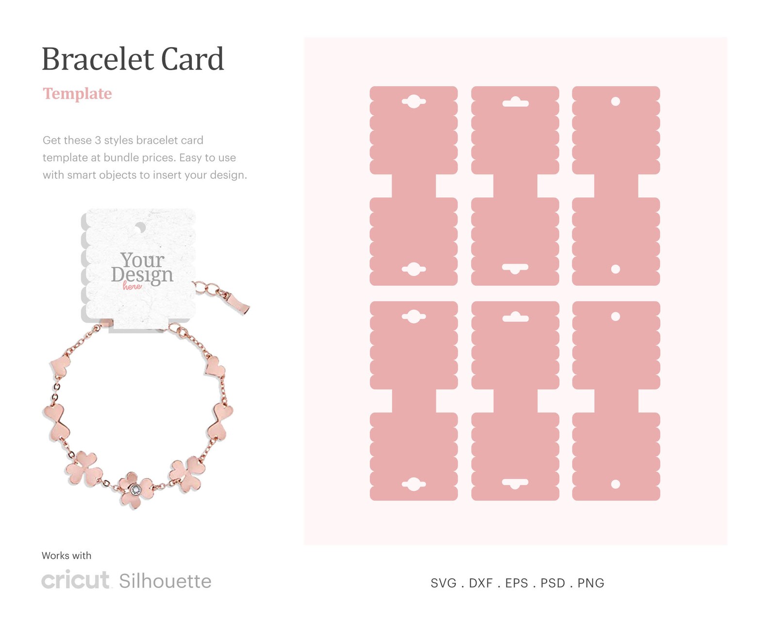 Bracelet Card Display Template Bracelet Card SVG Bracelet - Etsy