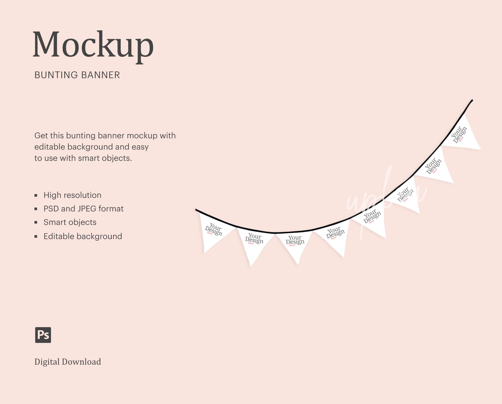 Bunting Banner Mock Up Pennat Banner Mock Up Party Mock Up - Etsy España