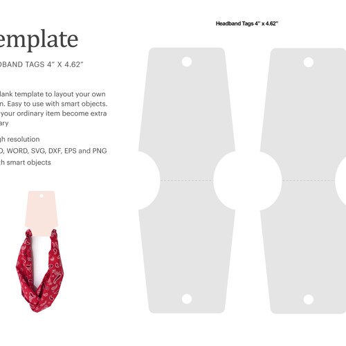 Headband Card Tag Template Headband Holder Display Blank - Etsy
