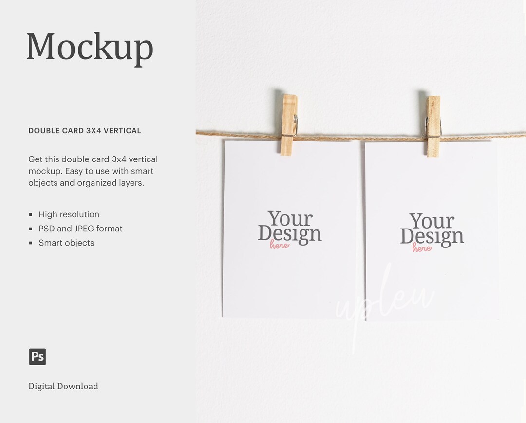 3x4 Card Mockup, Thank You Card Mockup, Note Card Mockup, Table Numbers ...