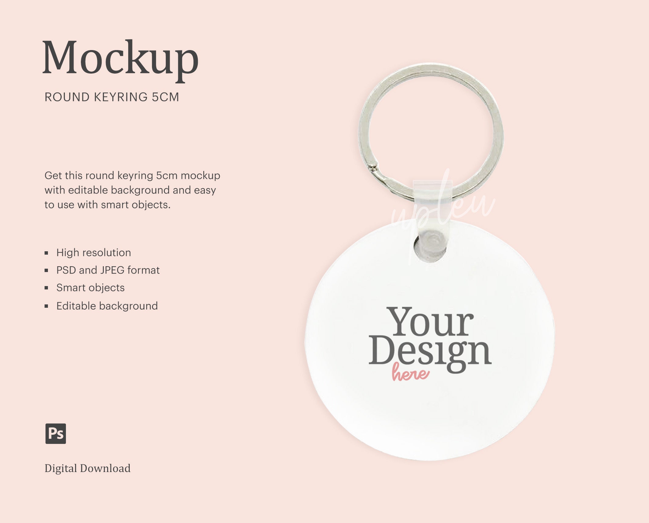 Keychain Mock Up Round Keyring Mock Up Round Keychain Mock | Etsy