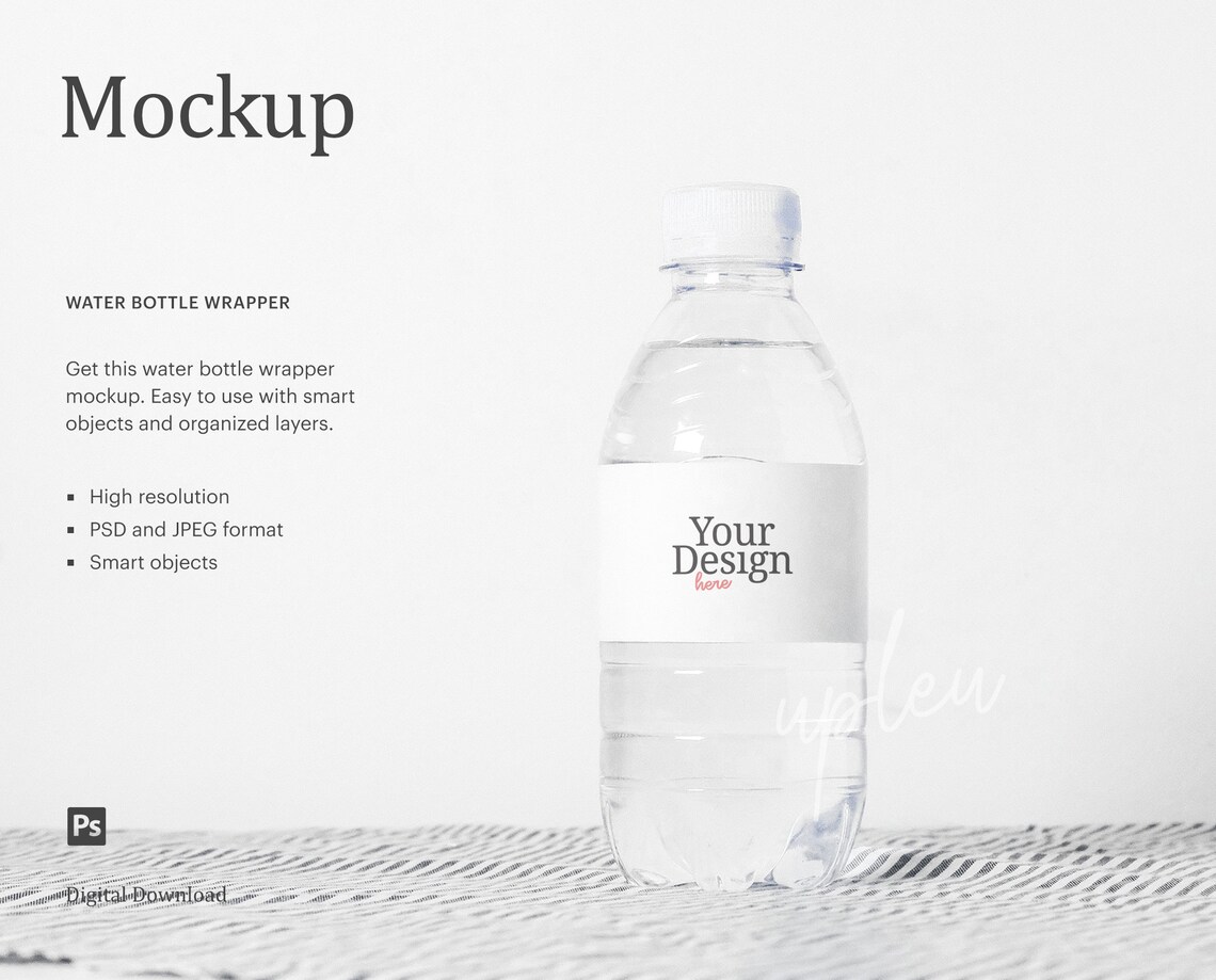 Water Bottle Wrapper Mockup Water Bottle Label Mockup - Etsy