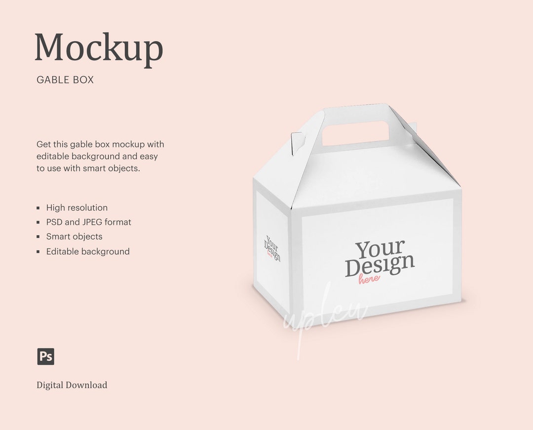 Gable Box Mockup, Sublimation Gable Box Mockup, Kraft Box Mockup ...