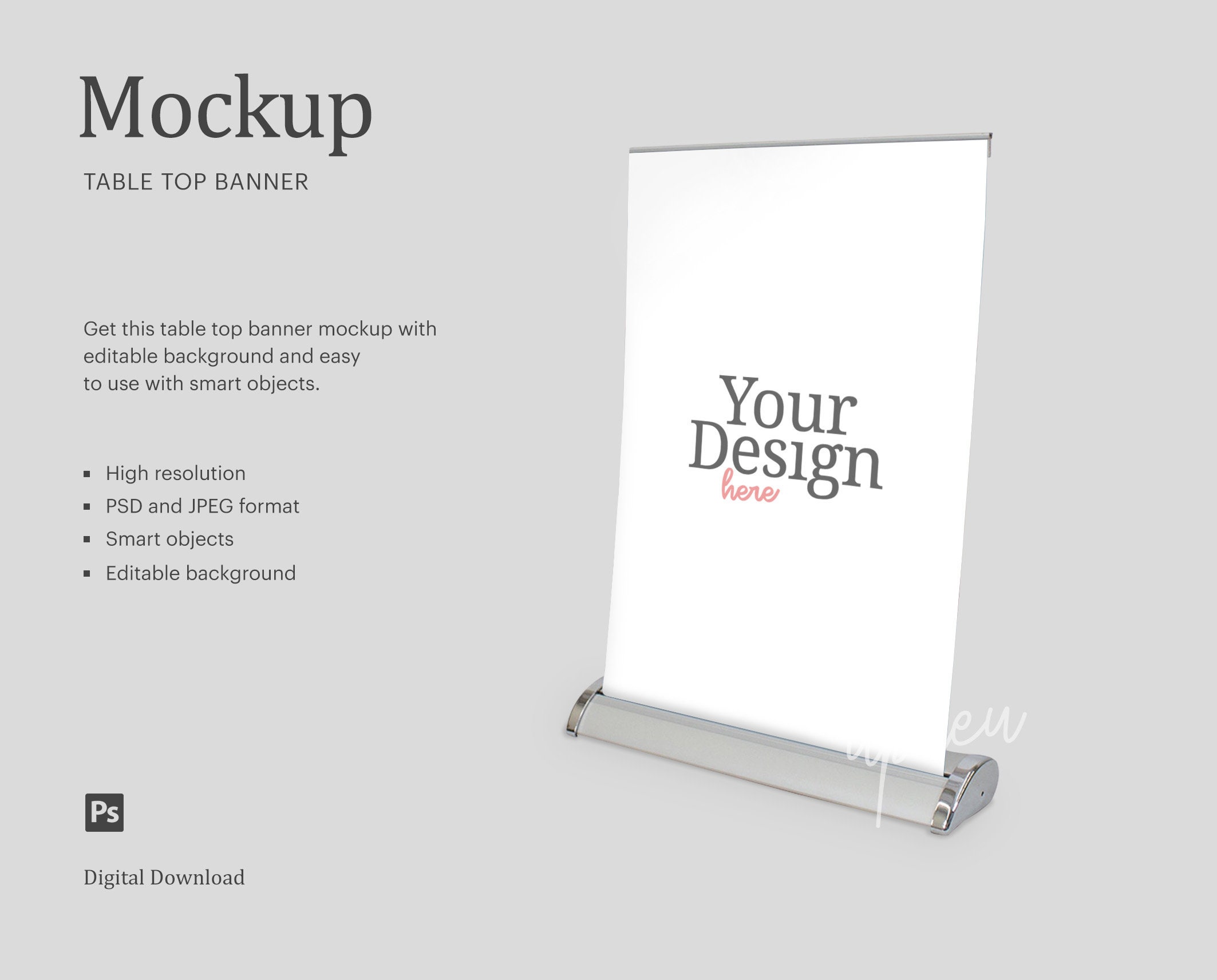 Table Top Banner Mock Up Table Banner Mock Up Rectractable | Etsy