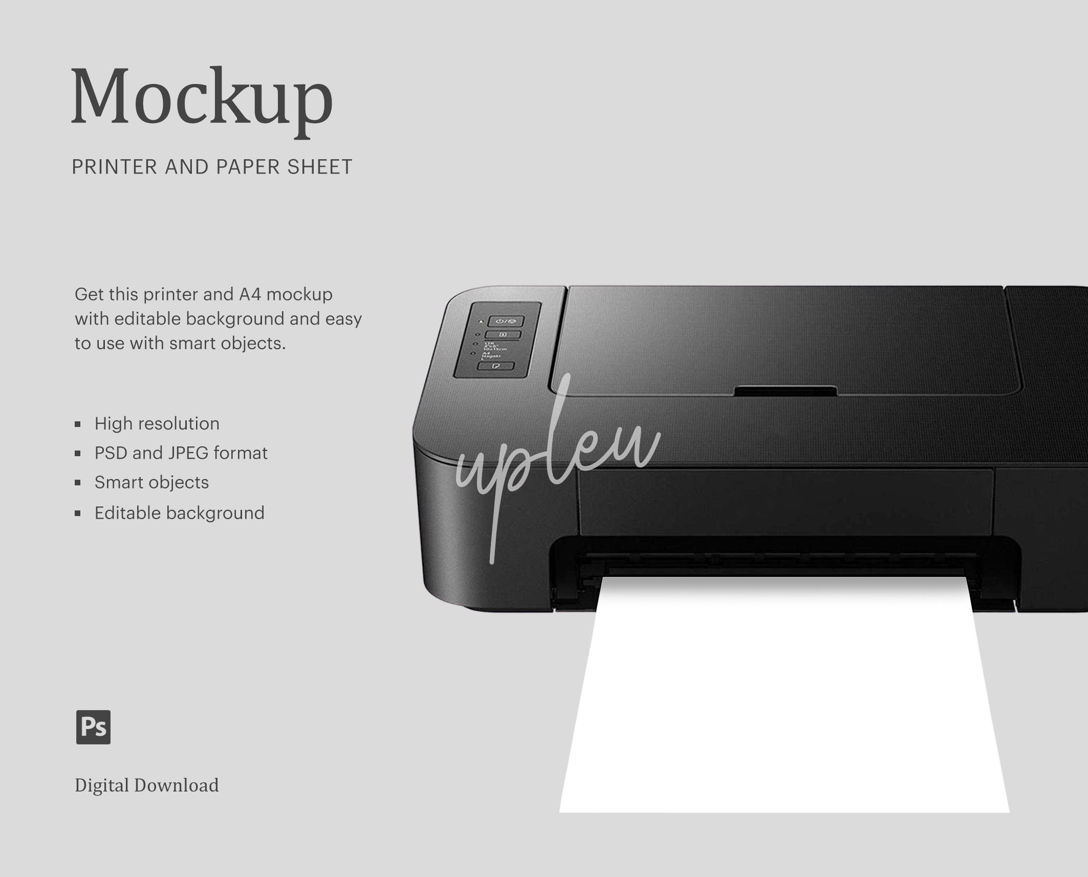 Printer and Paper Sheet Mockup Home Printer Mockup Page | Etsy