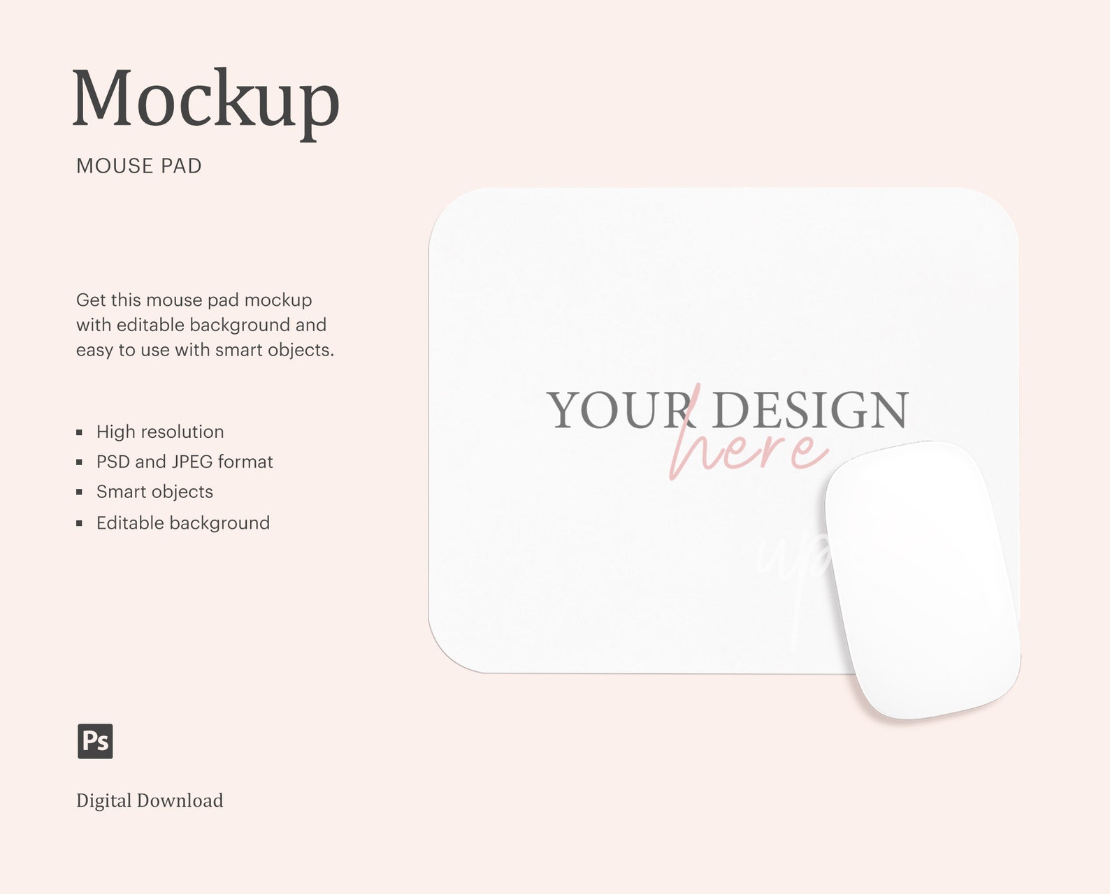7.7"x9.25" Mousepad Mockup, Sublimation Mousepad Mockup, Rectangles ...