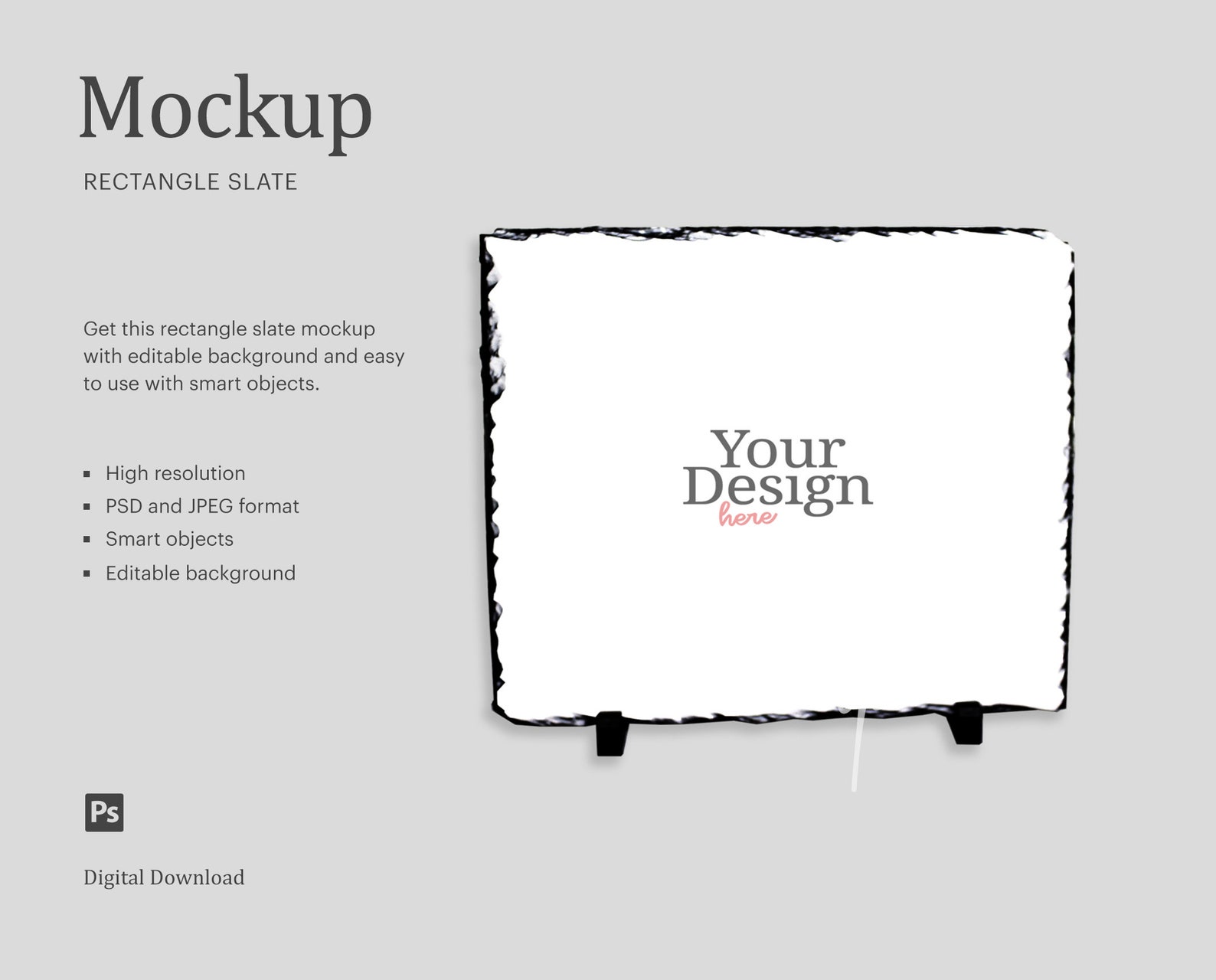 Rectangle Slate Mock Up, Sublimation Slate Mockup, Rock Slate Photo ...