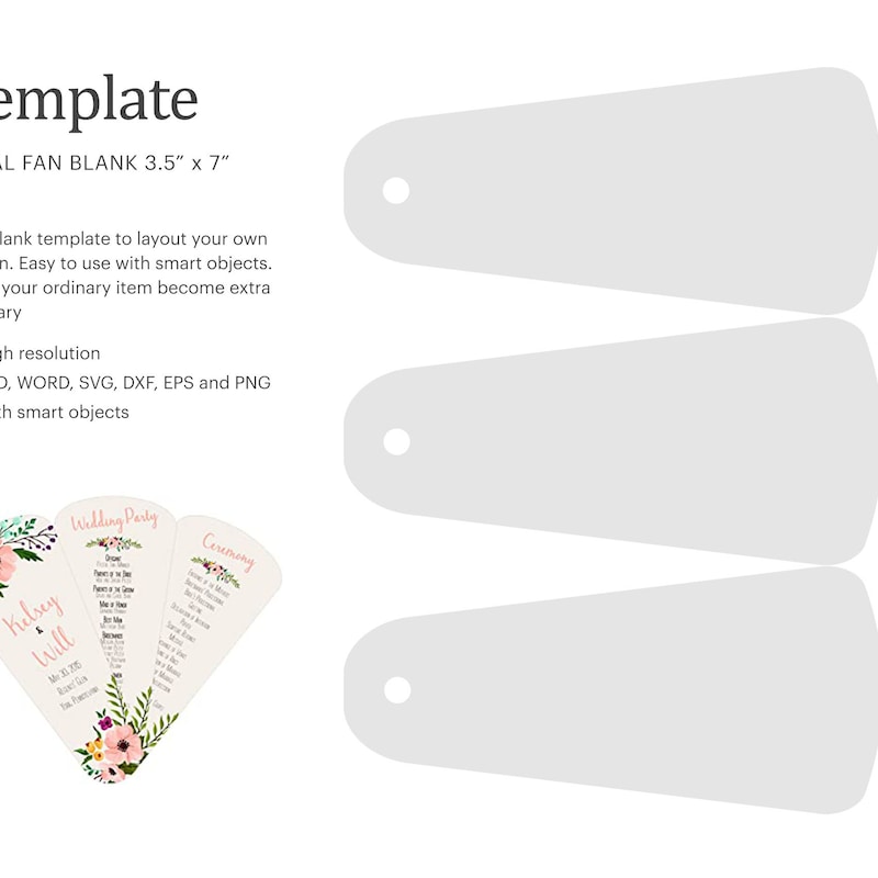 Wedding Fan Template - Etsy
