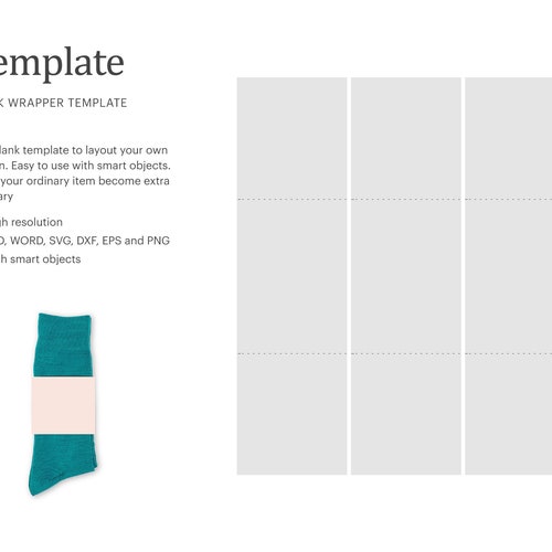 Socks Wrapper Template Sock Blank Label Sticker Party Favor - Etsy