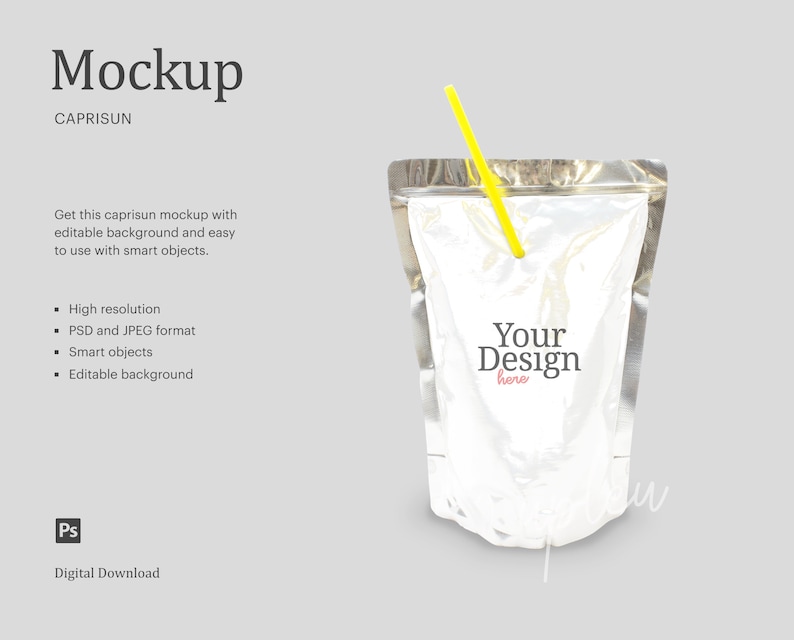 Plastic Juice Pouch Mockup Drink Pouch Mockup Party Favors - Etsy