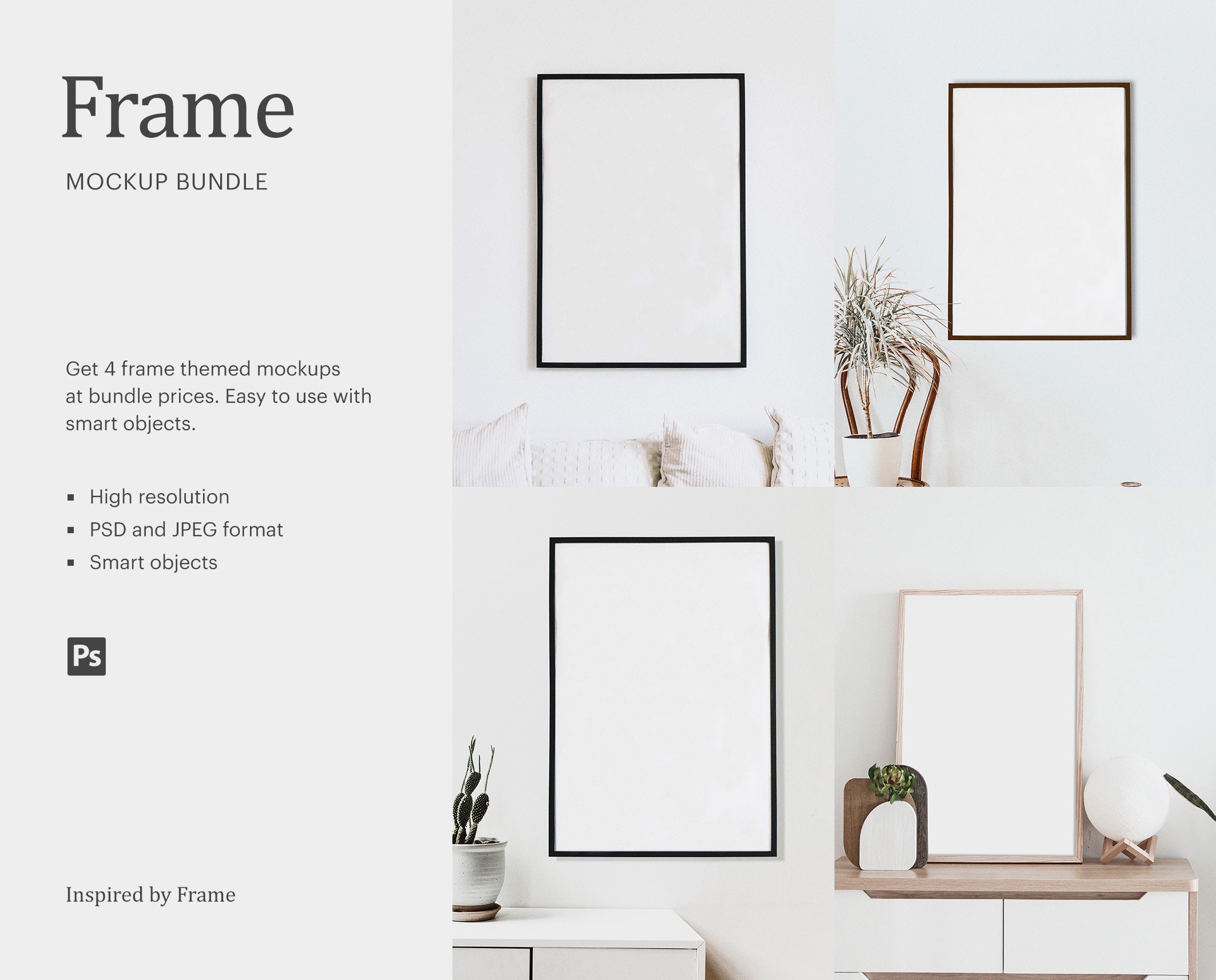Frame Mock Up Bundle-Simple Style Mock Up Mockup Mock Ups | Etsy