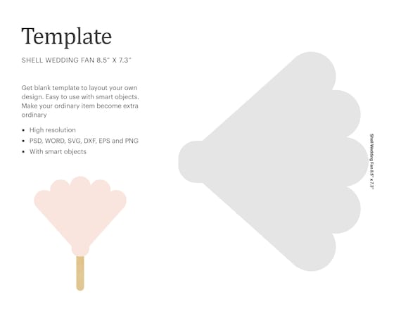 Wedding Fan Shell Shape Blank Template Fan Template Program | Etsy