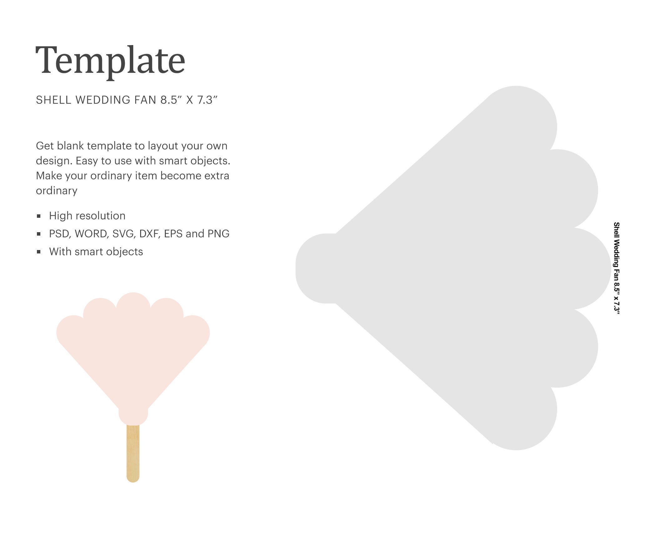 Wedding Fan Shell Shape Blank Template Fan Template Program | Etsy
