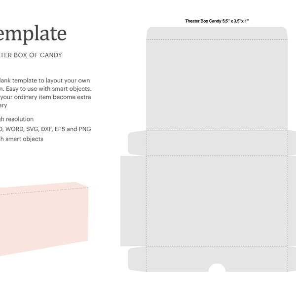 Candy Theater Box Template - Etsy