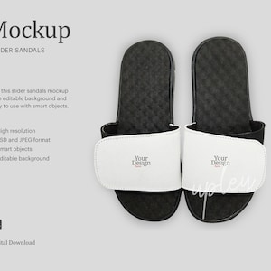 Sublimation Slider Sanadals Mockup, Slide Sandals Mockup, Beach ...