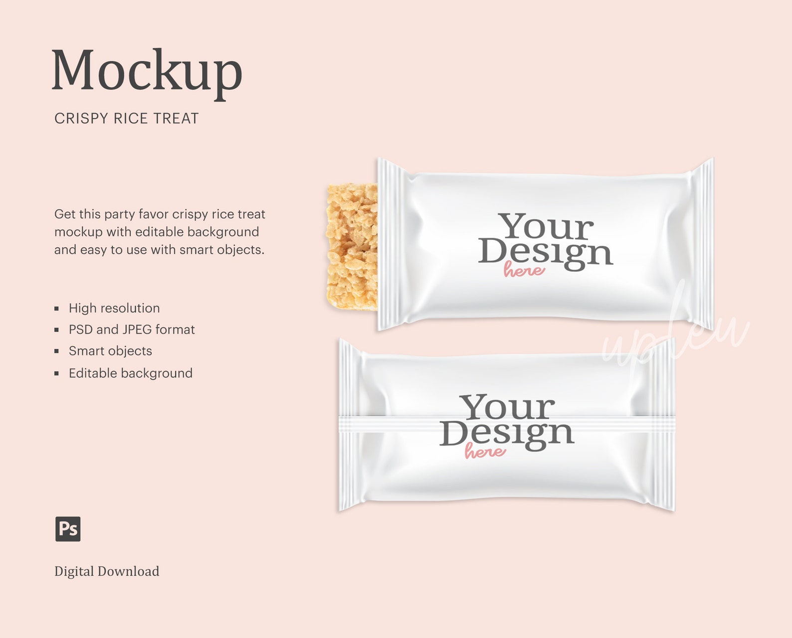 Party Favor Rice Treat Mockup Crispy Rice Wrapper Mockup - Etsy