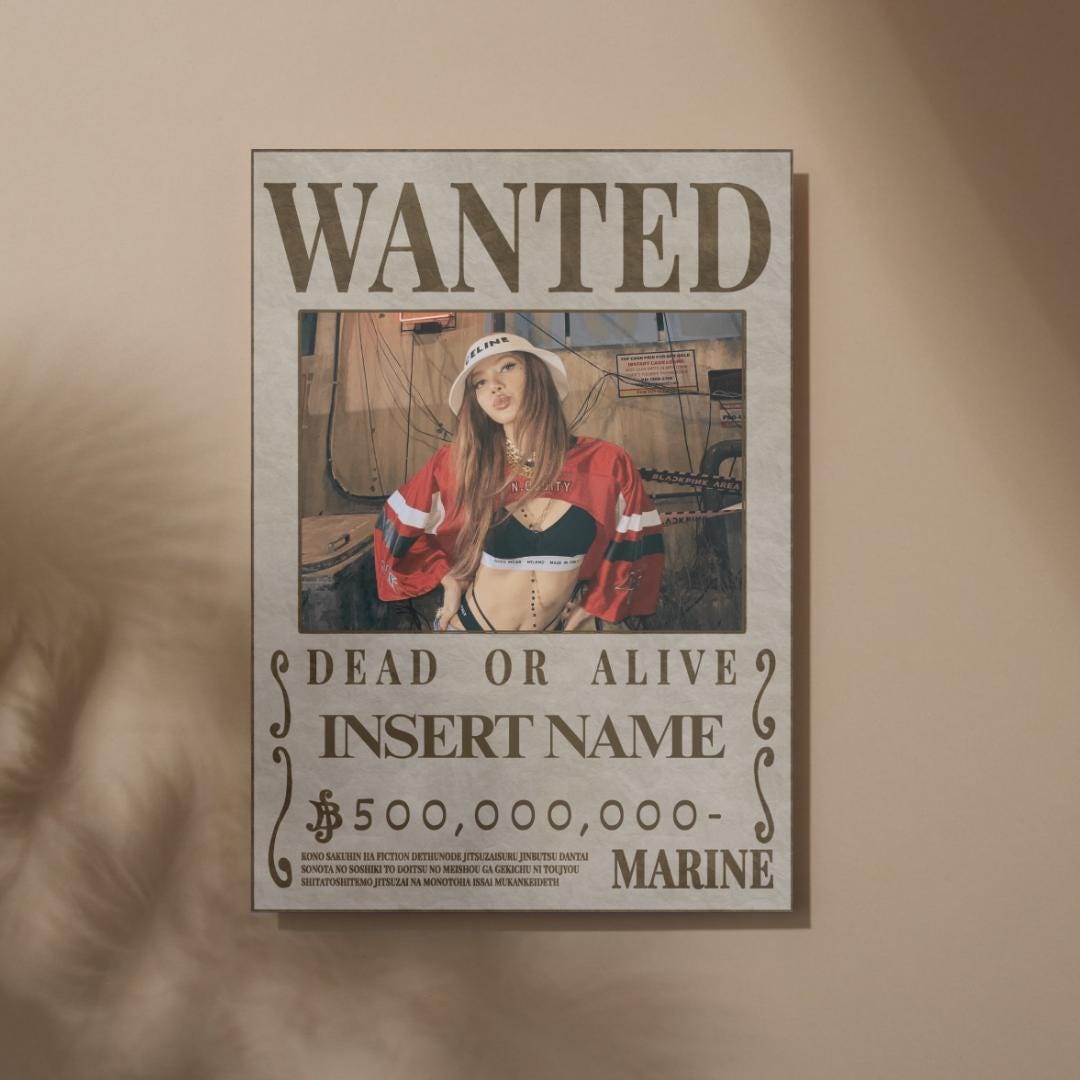 Customizable Wanted Poster Template, Editable One Piece Anime Inspired ...