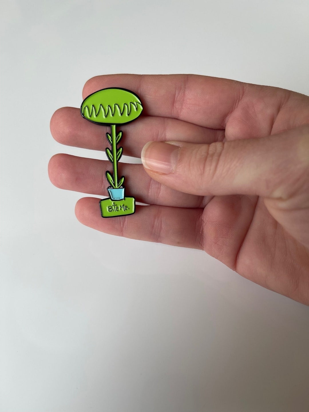 Bite Me Venus Fly Trap Plant Enamel Pin | Sassy, Puns, Hard Enamel Pins - Etsy