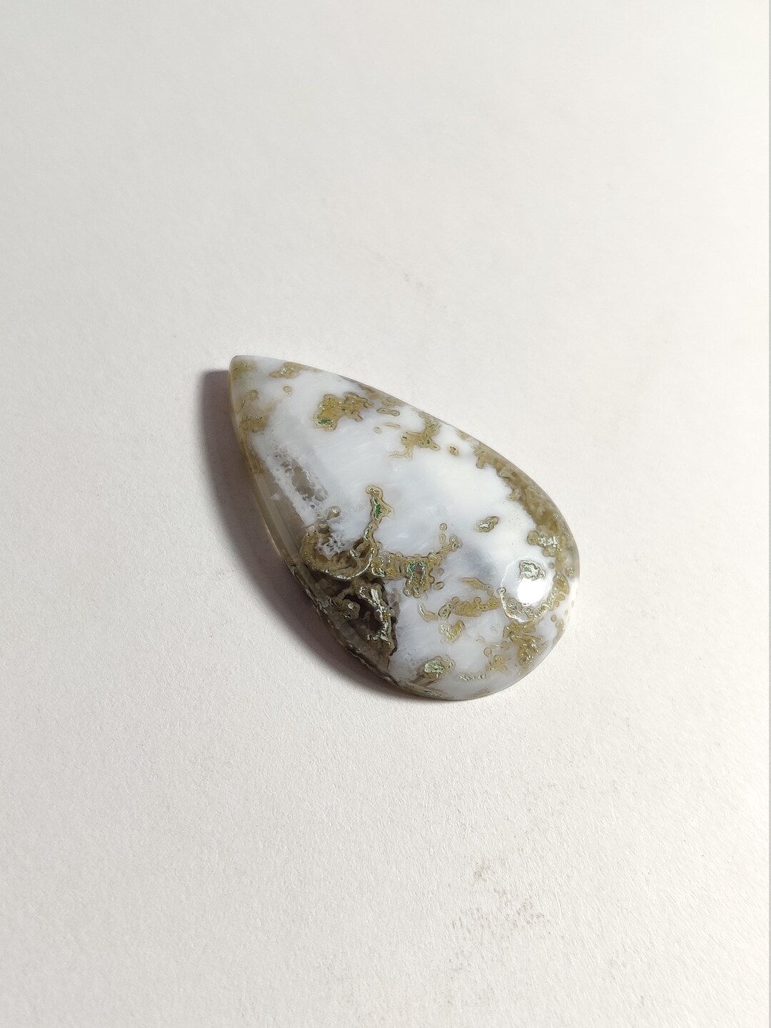 Natural Green Opal 40x22x7 Mm Pear Cut Cabochon, 100% Natural Opal ...