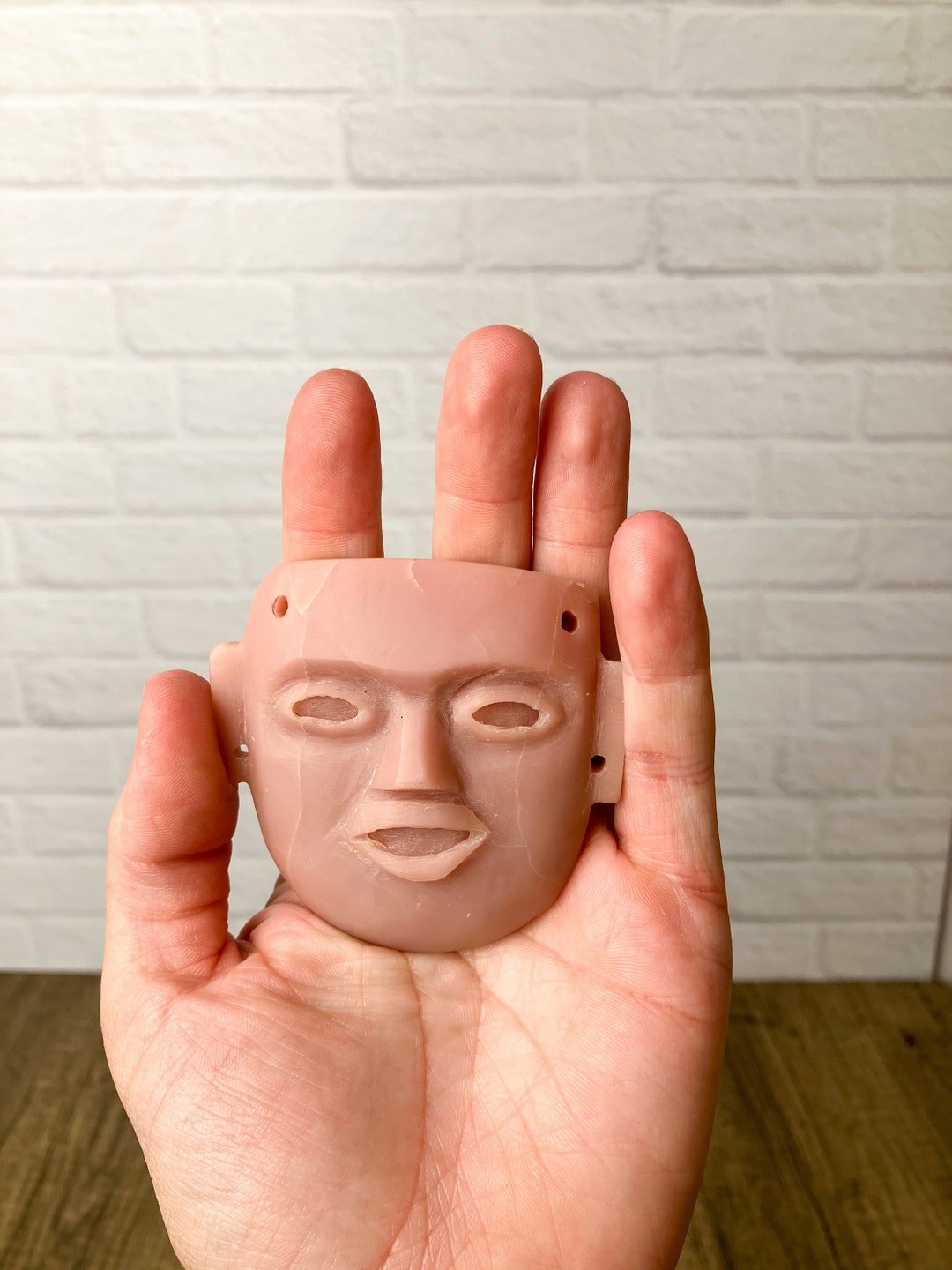 C8 Pink Opal Crystal Carved Mask - Etsy