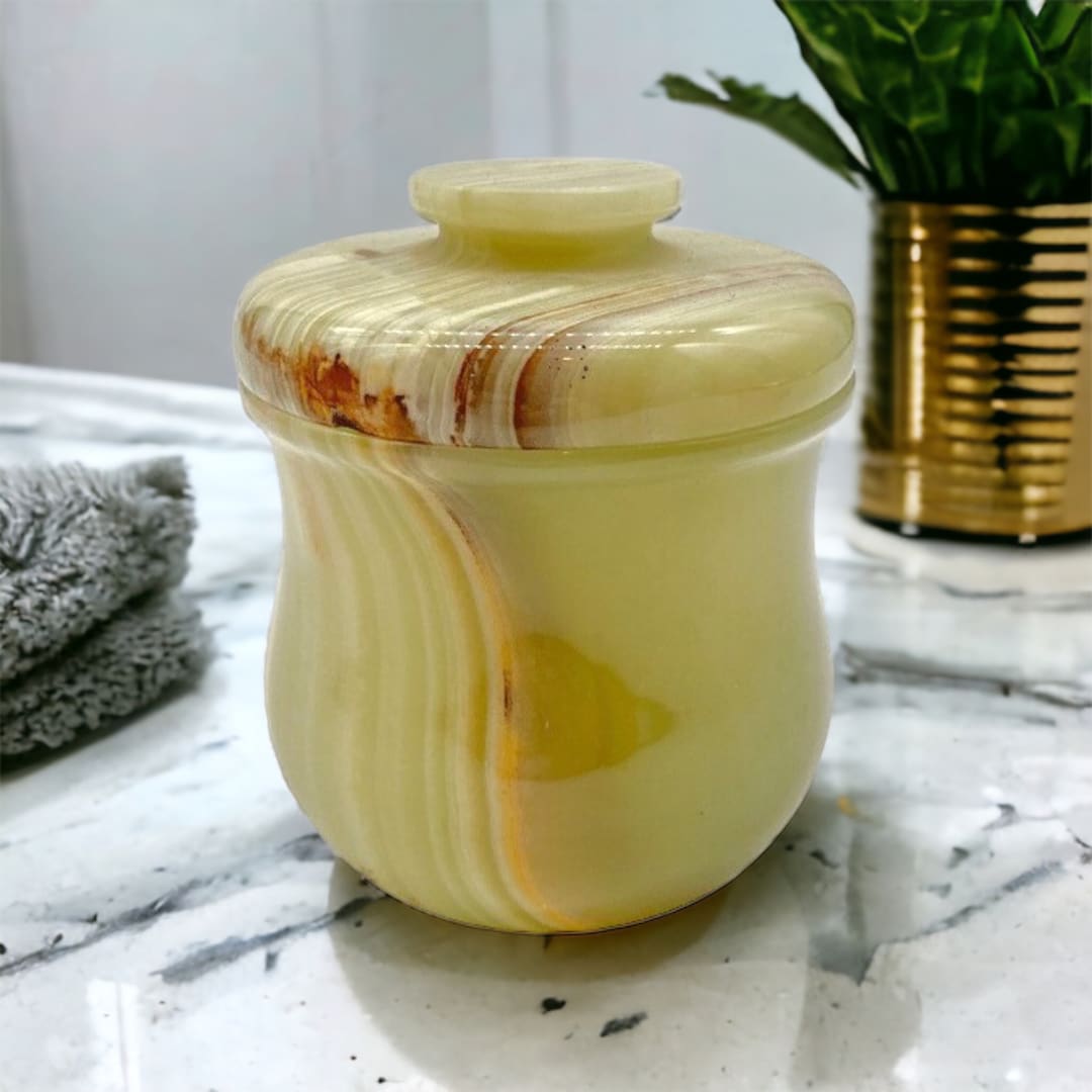 C41 natural Banded Afghanistan Jade Crystal Jar, Stone Jar, Stone Home ...