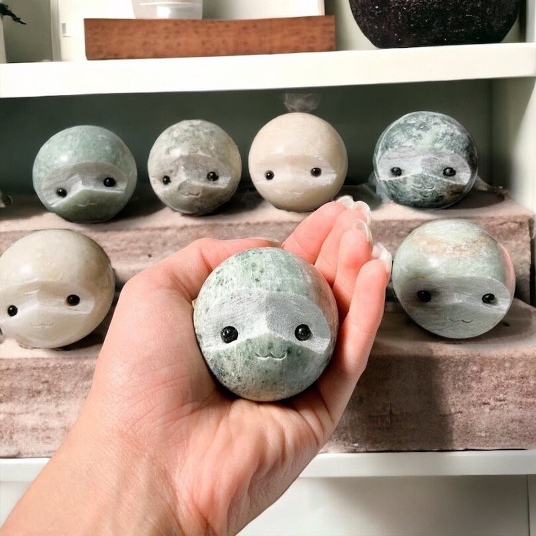 Natural 2 Jade Sphere Crystal Buddy Crystal Pet - Etsy