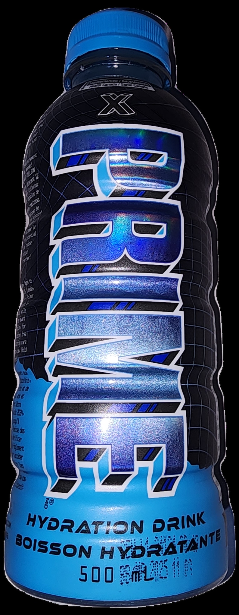 ULTRA Rare Prime Hydration X Blue Bottle Holo Label Strawberry Lemonade ...