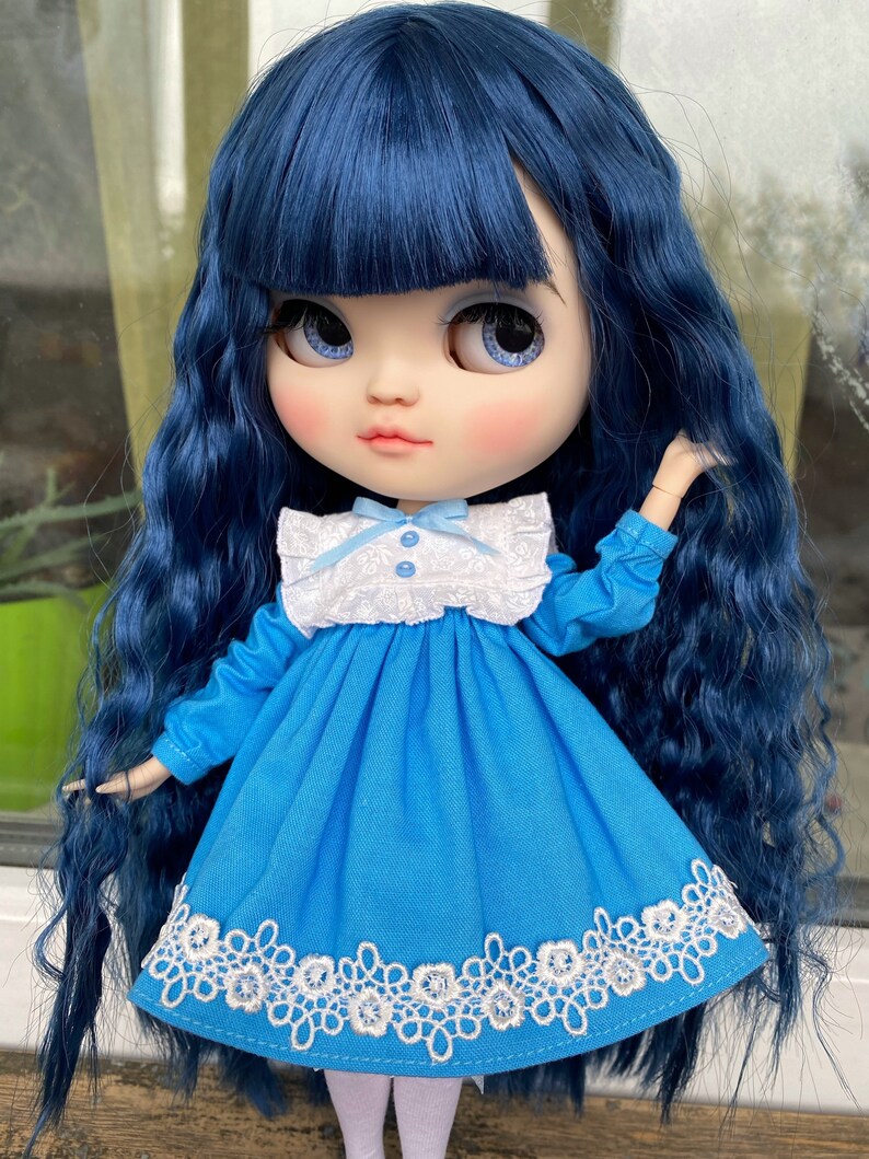 Blue Hair Baby Tbl White Skin Custom Blythe Icy Doll,art Doll,custom ...