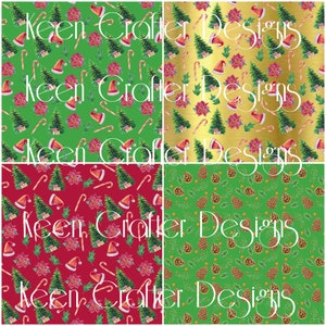Christmas Digital Paper Traditional Colours 12 X 12 300 Dpi - Etsy ...