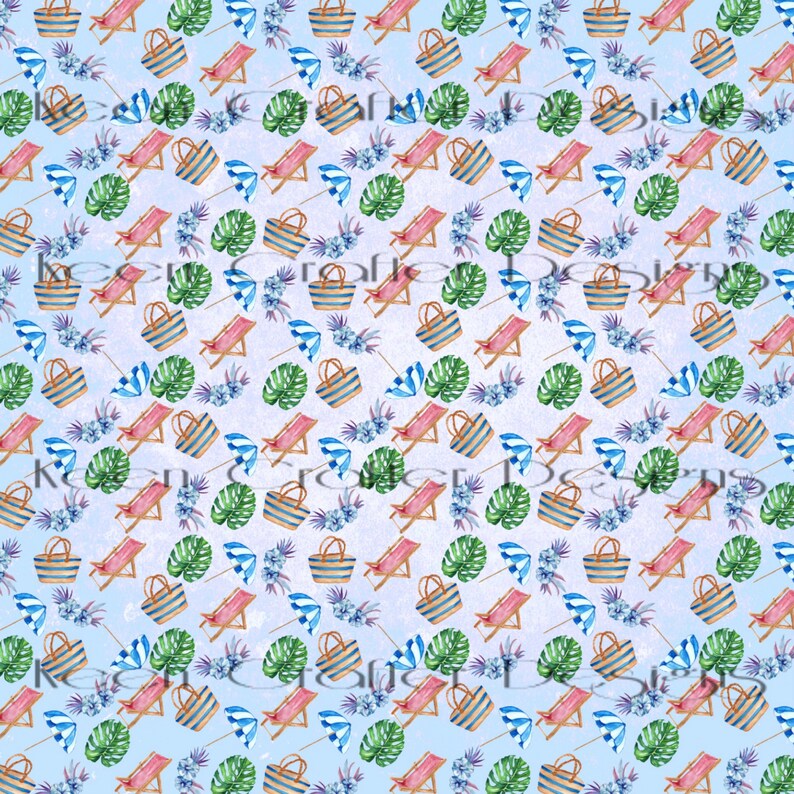 Beach Themed Digital Paper 12 X 12 300 Dpi - Etsy