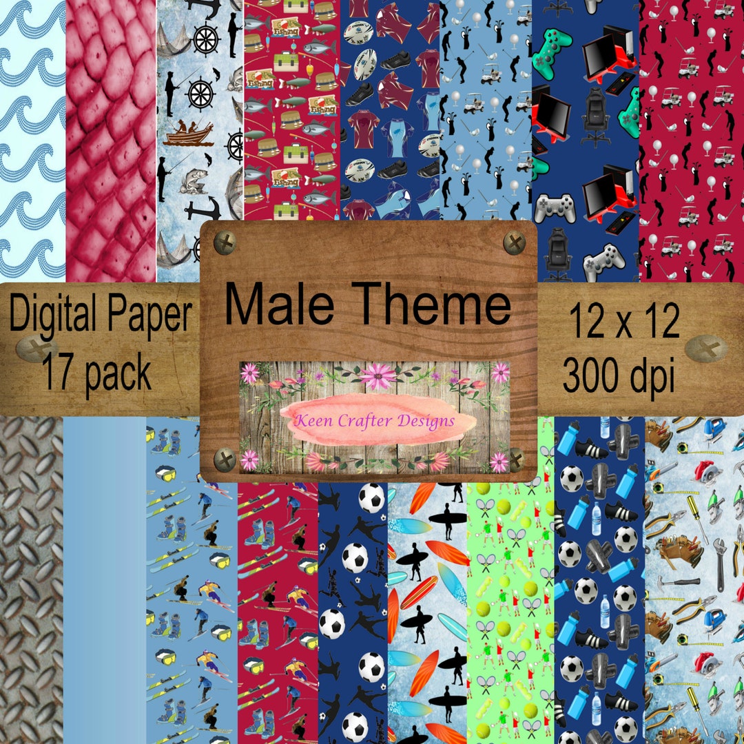 Male Digital Paper 12 X 12 300 Dpi - Etsy