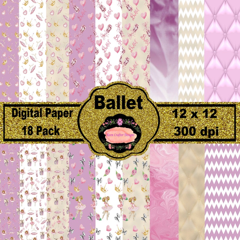 Ballet Digital Paper 12 X 12 300 Dpi - Etsy