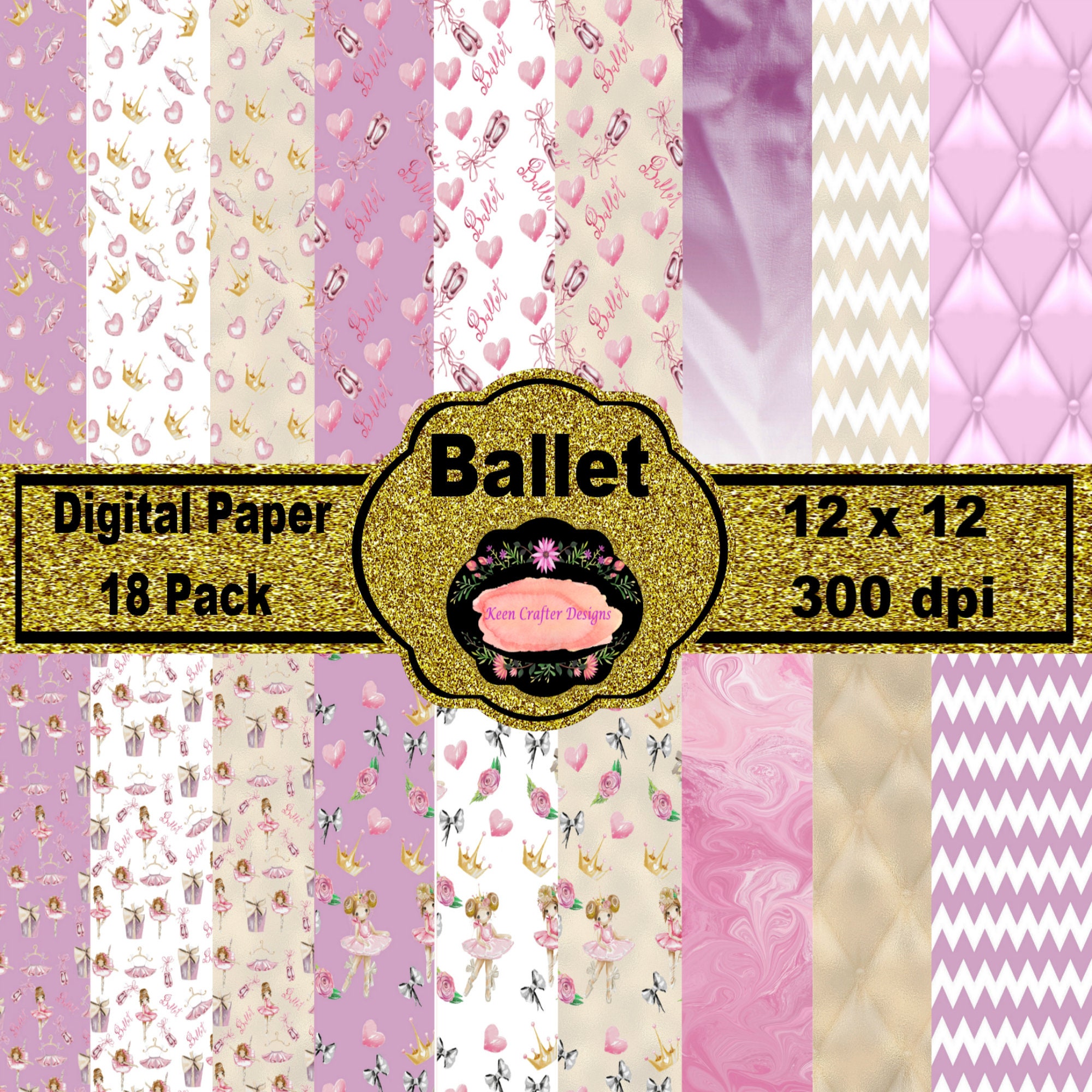Ballet Digital Paper 12 X 12 300 Dpi - Etsy Australia
