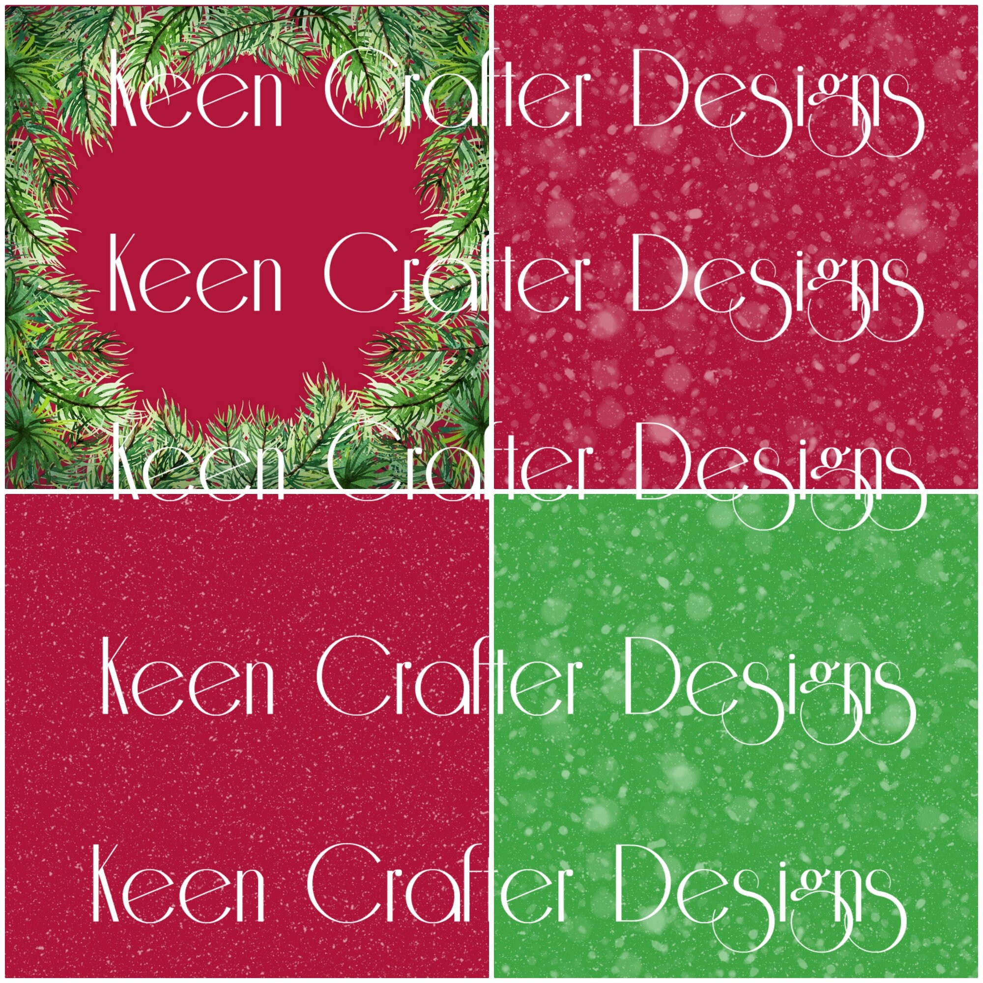 Christmas Digital Paper Traditional Colours 12 X 12 300 Dpi - Etsy ...