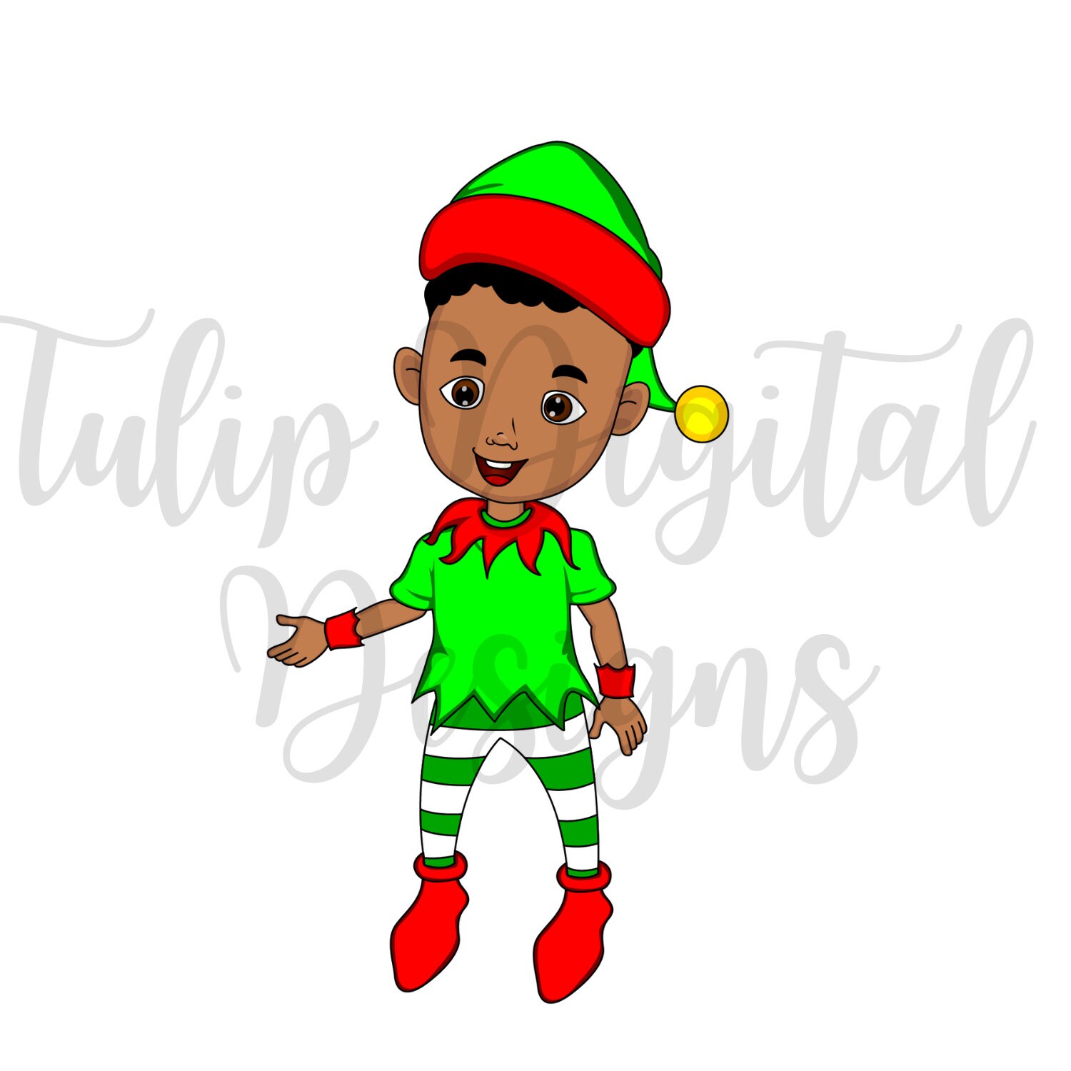 African American Girl and Boy Elf Images PDF, PNG, SVG Merry Christmas ...