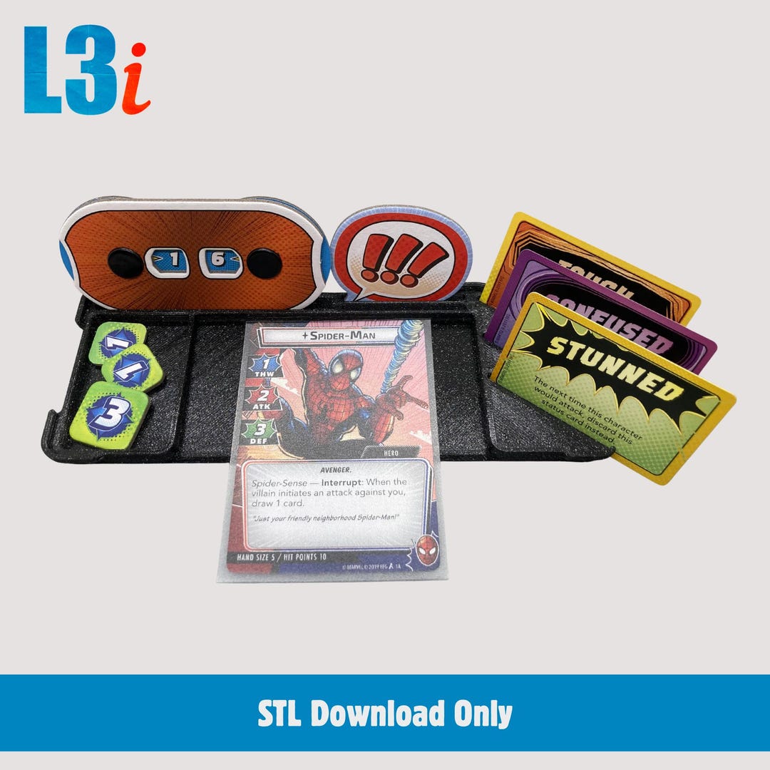 Marvel Champions Hero Status Panel – Compact 3D Printable Dashboard STL ...
