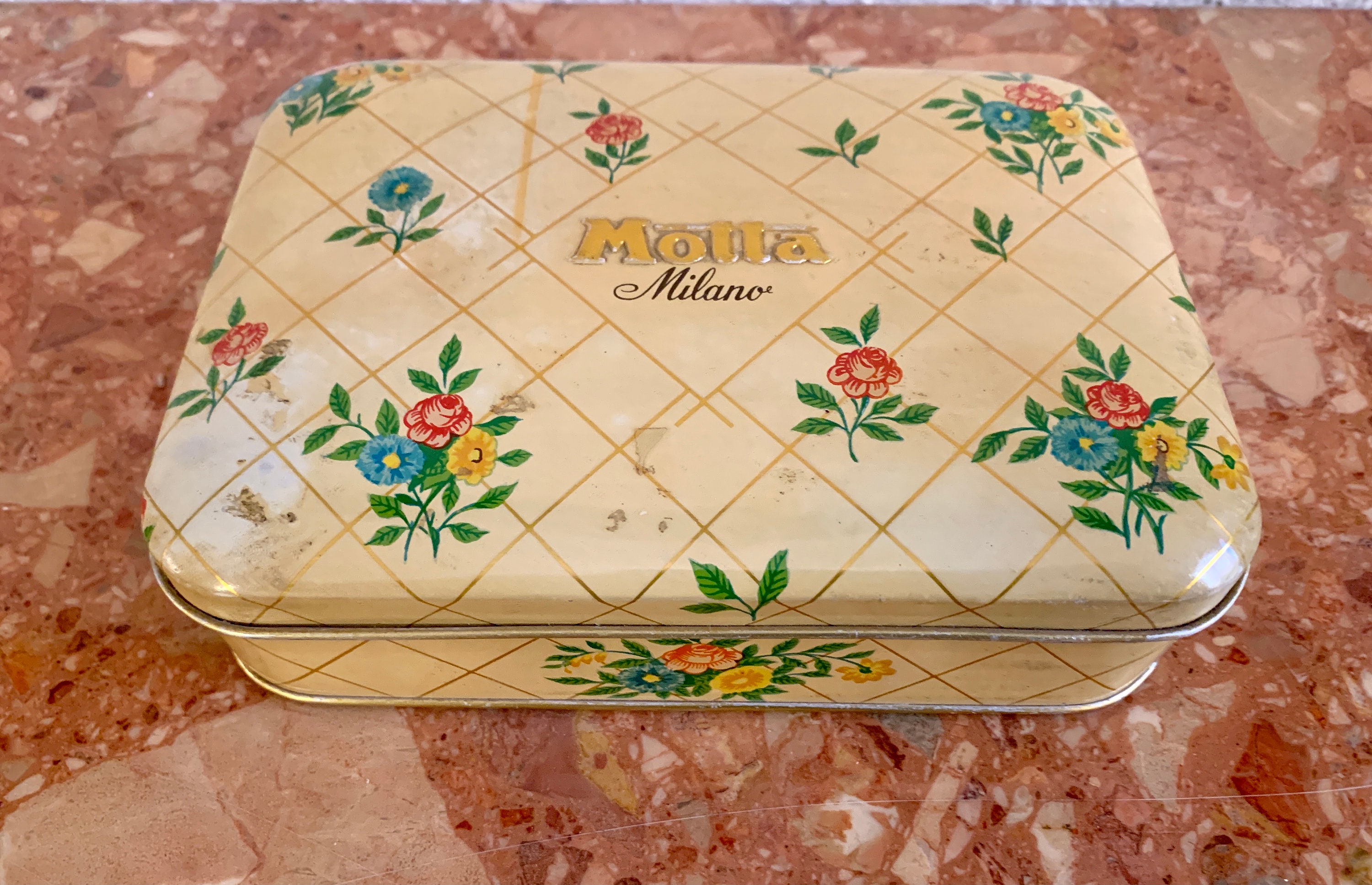 Motta Box (19x15. H5) Vintage 1960s Tin Collector Box Decorated, Motta ...